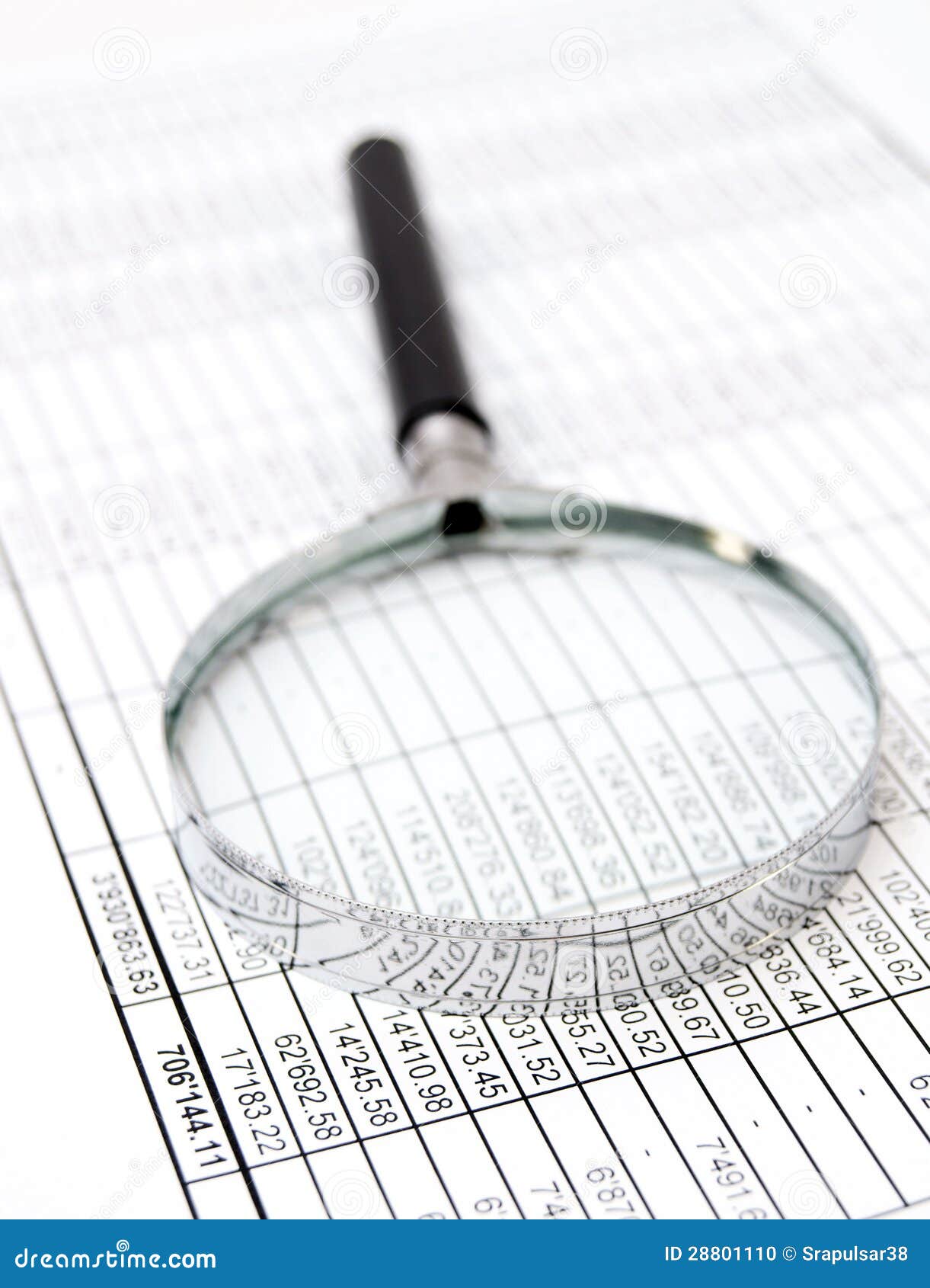 Magnifier and Documents. Information Search Stock Photo - Image of ...