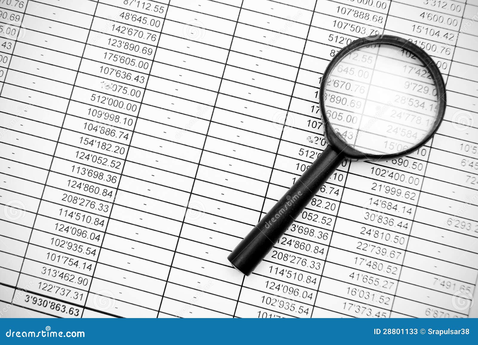 Magnifier and Documents. Information Search Stock Image - Image of ...