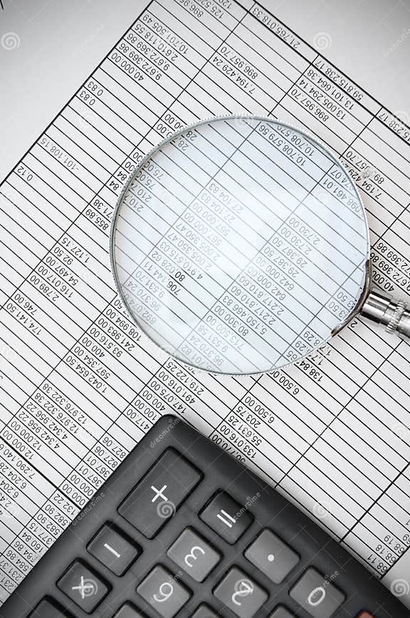 Magnifier and documents. stock image. Image of balance - 33724425