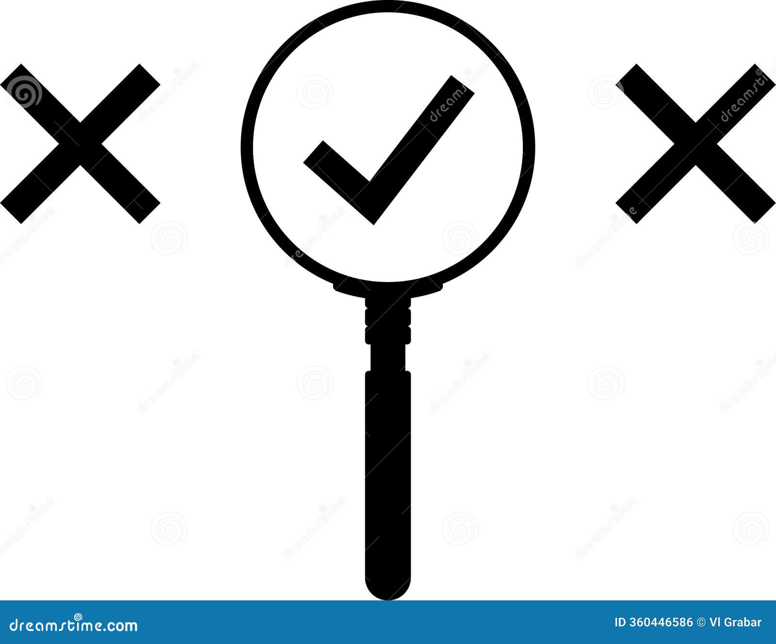 Magnifier Enlarging the Correct or Check Mark Icon. Business Industrial ...