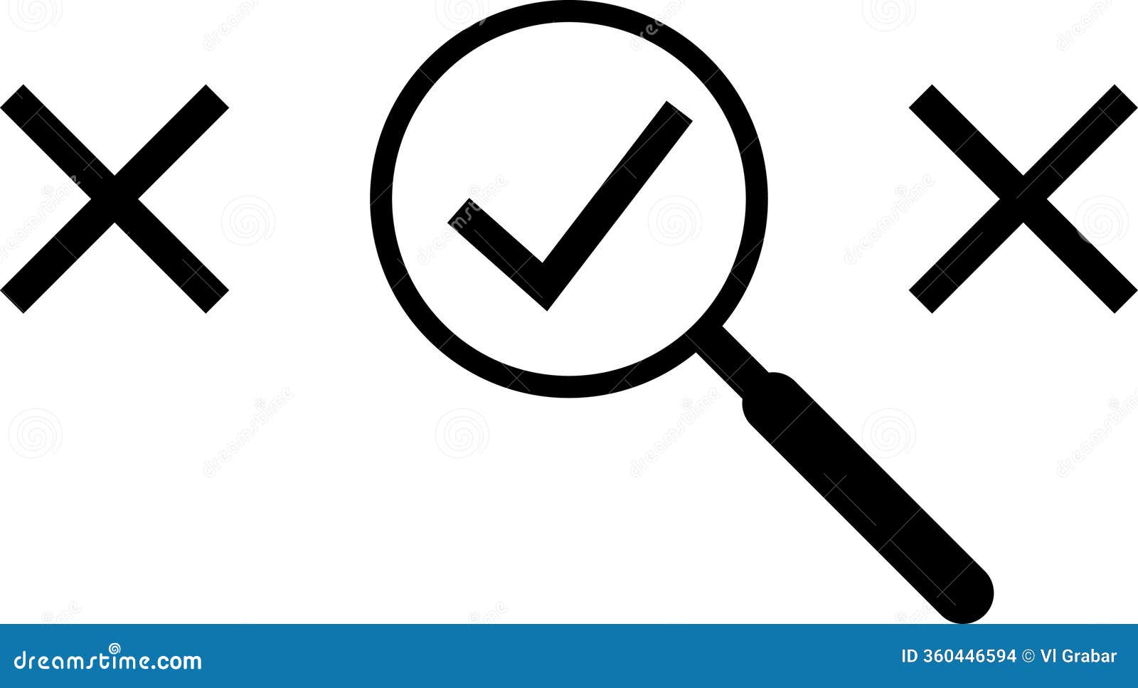Magnifier Enlarging the Correct or Check Mark Icon. Business Industrial ...