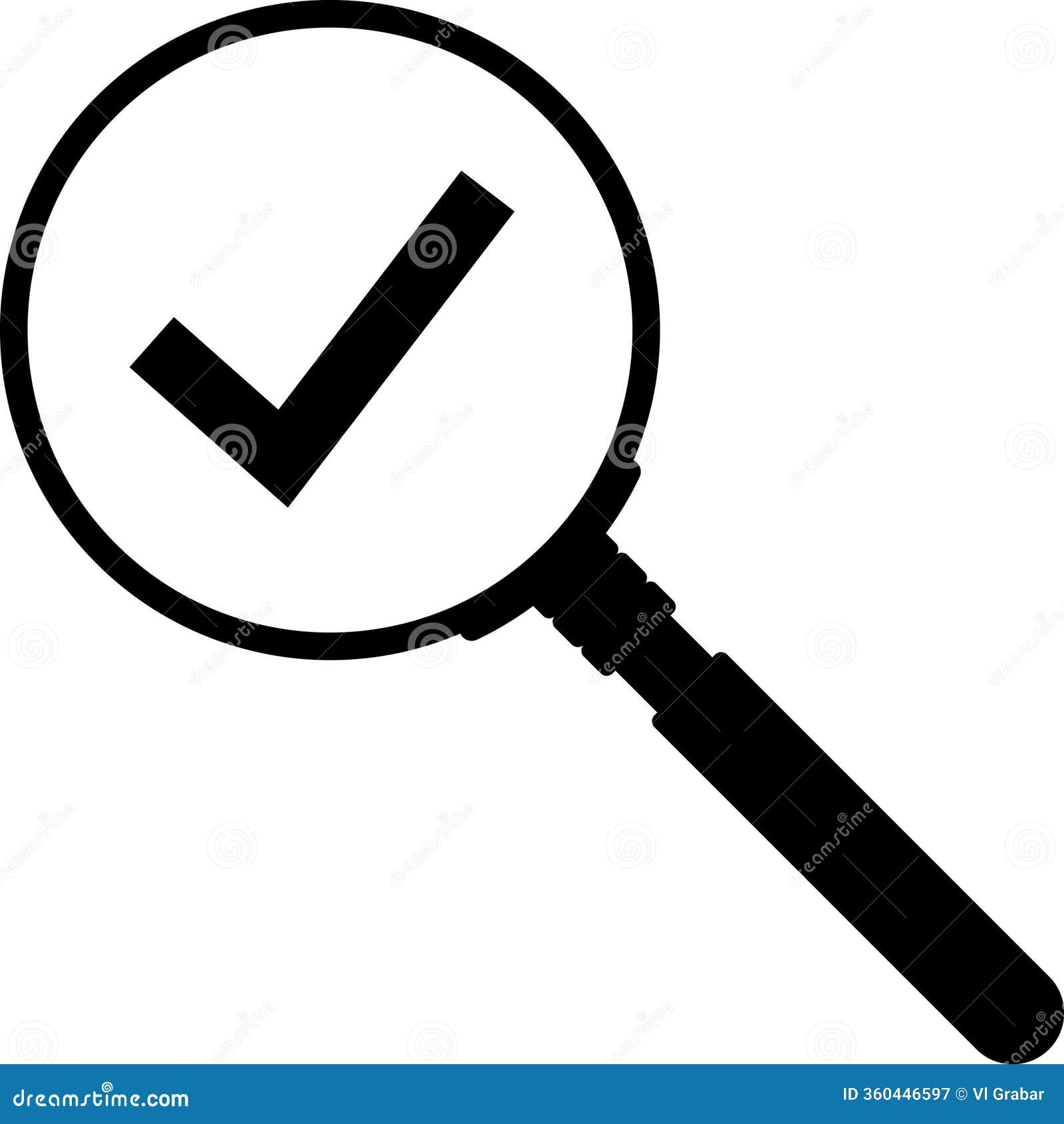 Magnifier Enlarging the Correct or Check Mark Icon. Business Industrial ...