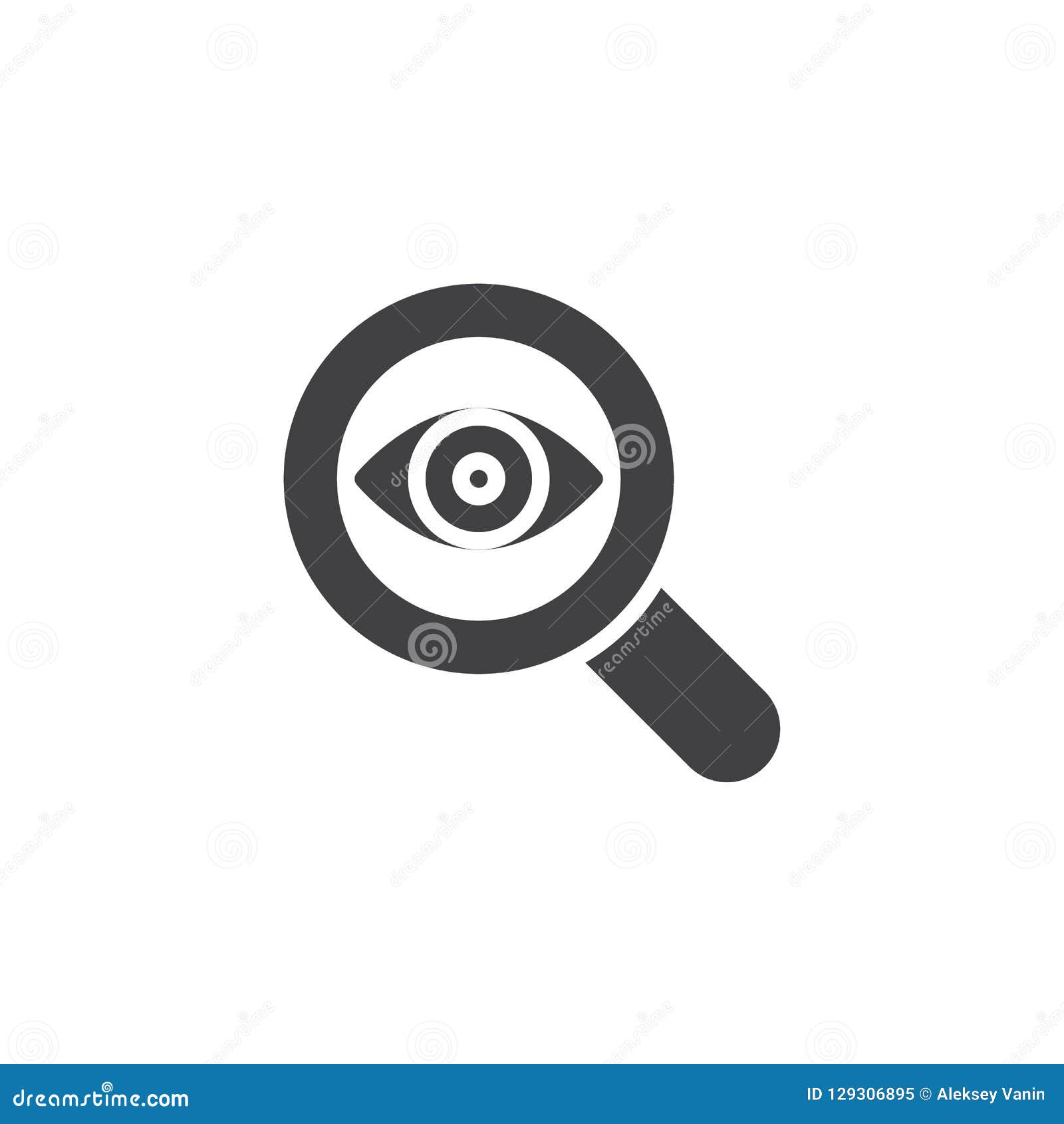 Magnifier with Eye Vector Icon Stock Vector - Illustration of test ...