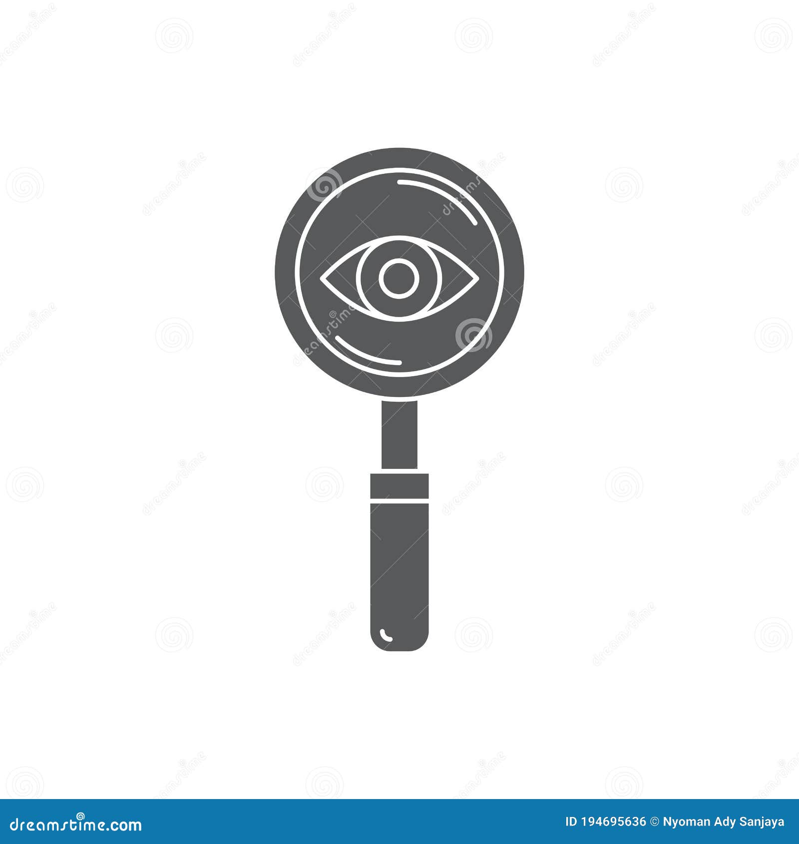 Magnifier with Eye Vector Icon Symbol Isolated on White Background ...