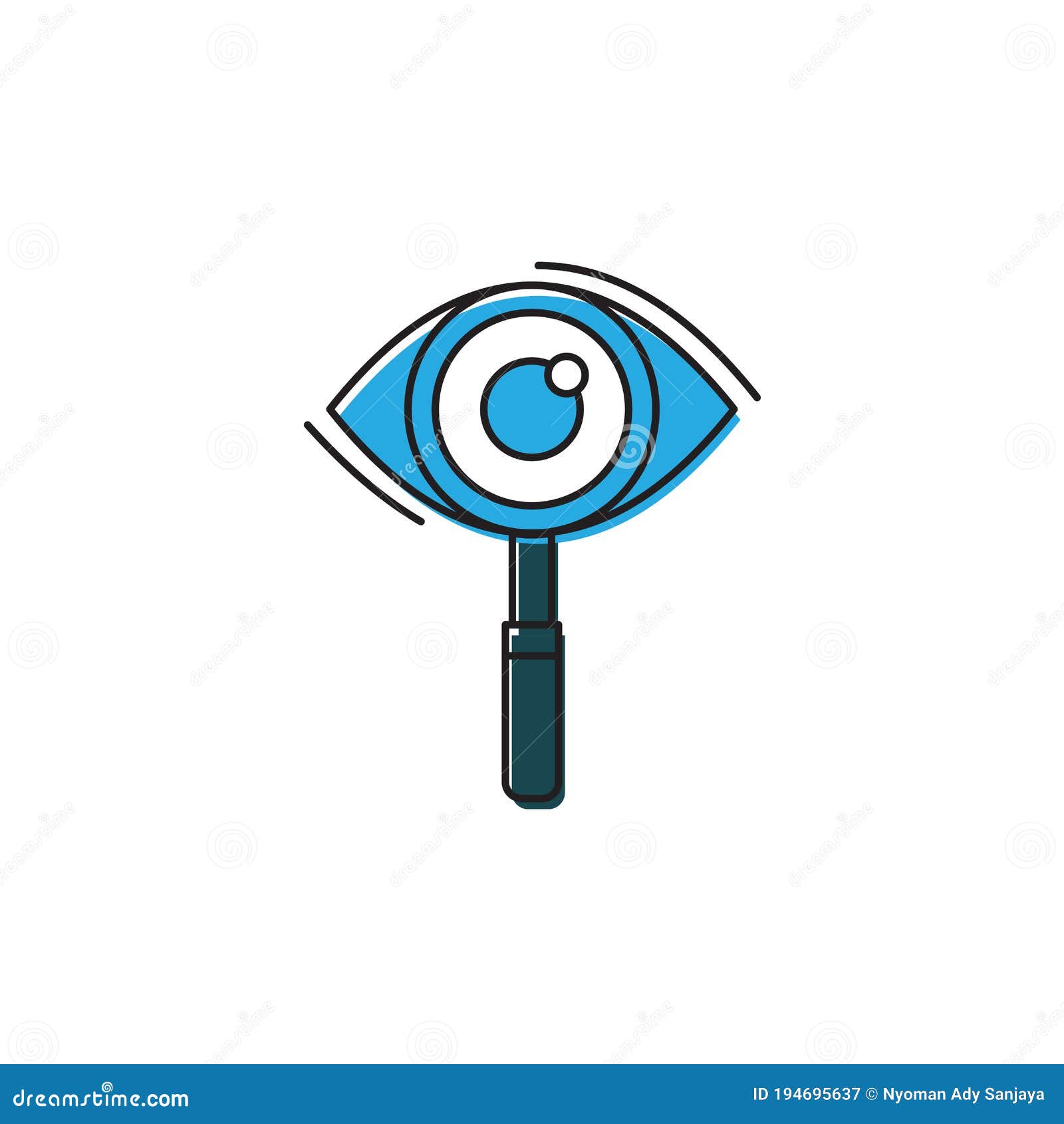 Magnifier with Eye Vector Icon Symbol Isolated on White Background ...