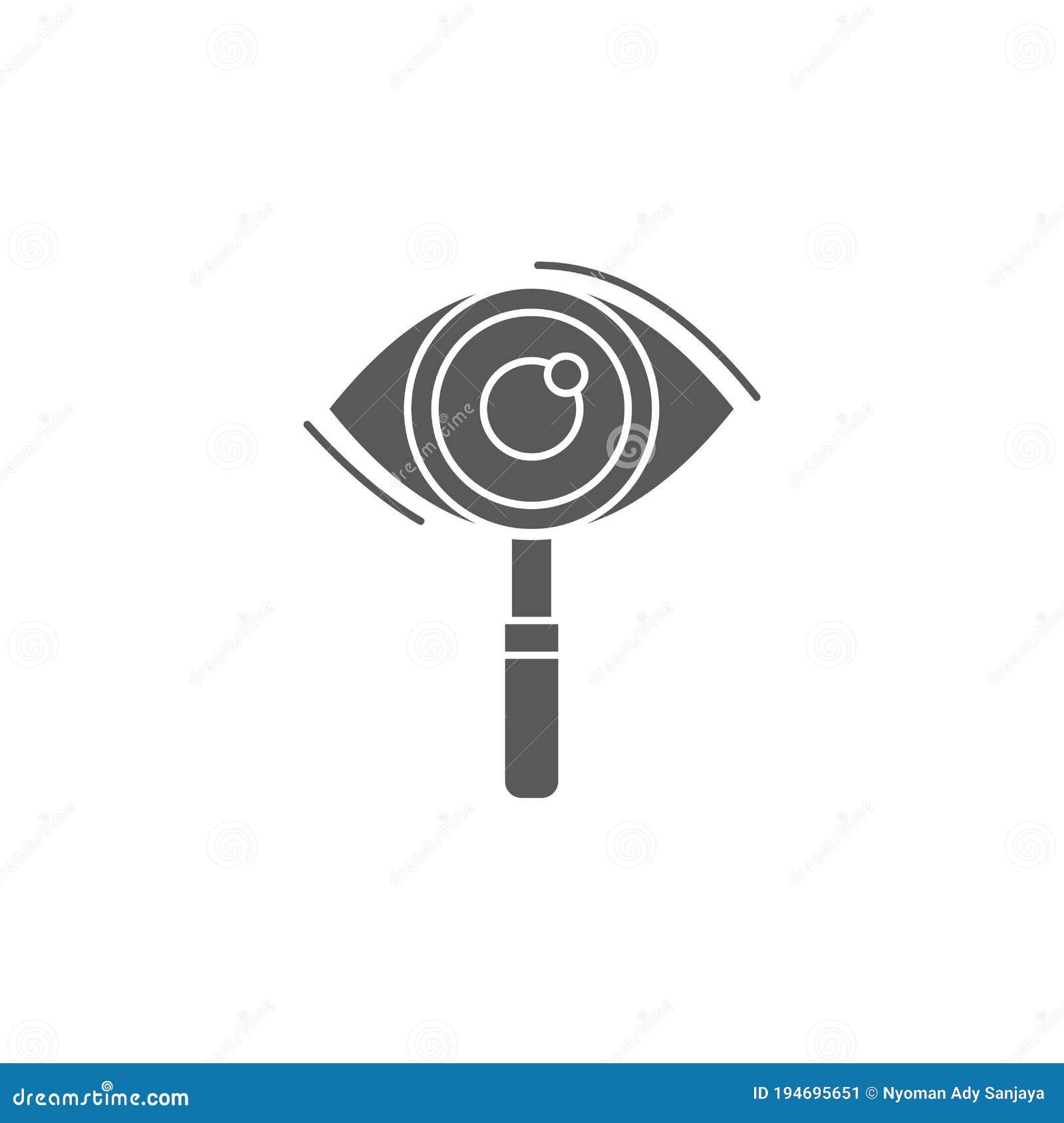 Magnifier with Eye Vector Icon Symbol Isolated on White Background ...