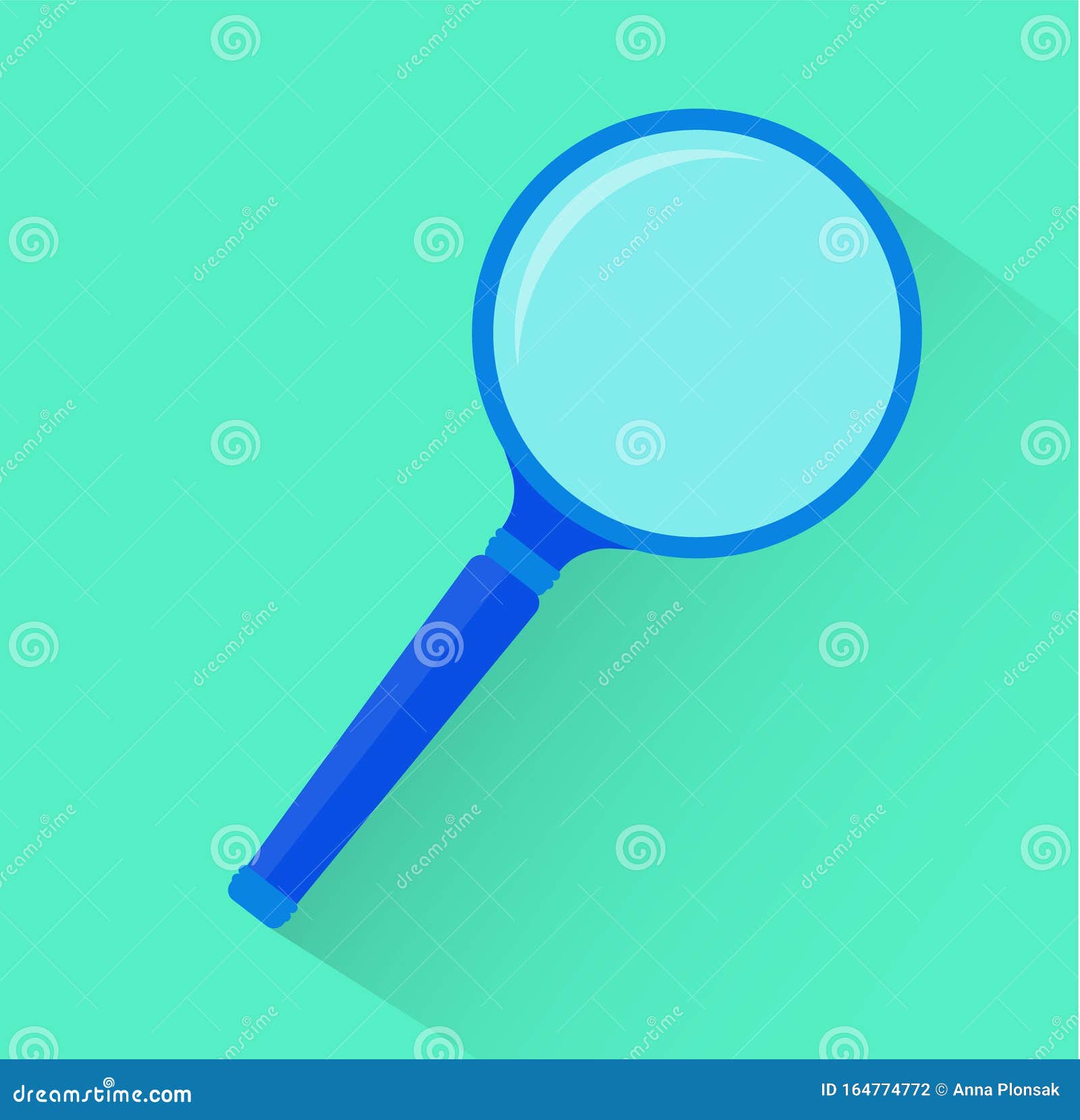 Magnifier in Flat Style. Vector Illustration Stock Illustration ...