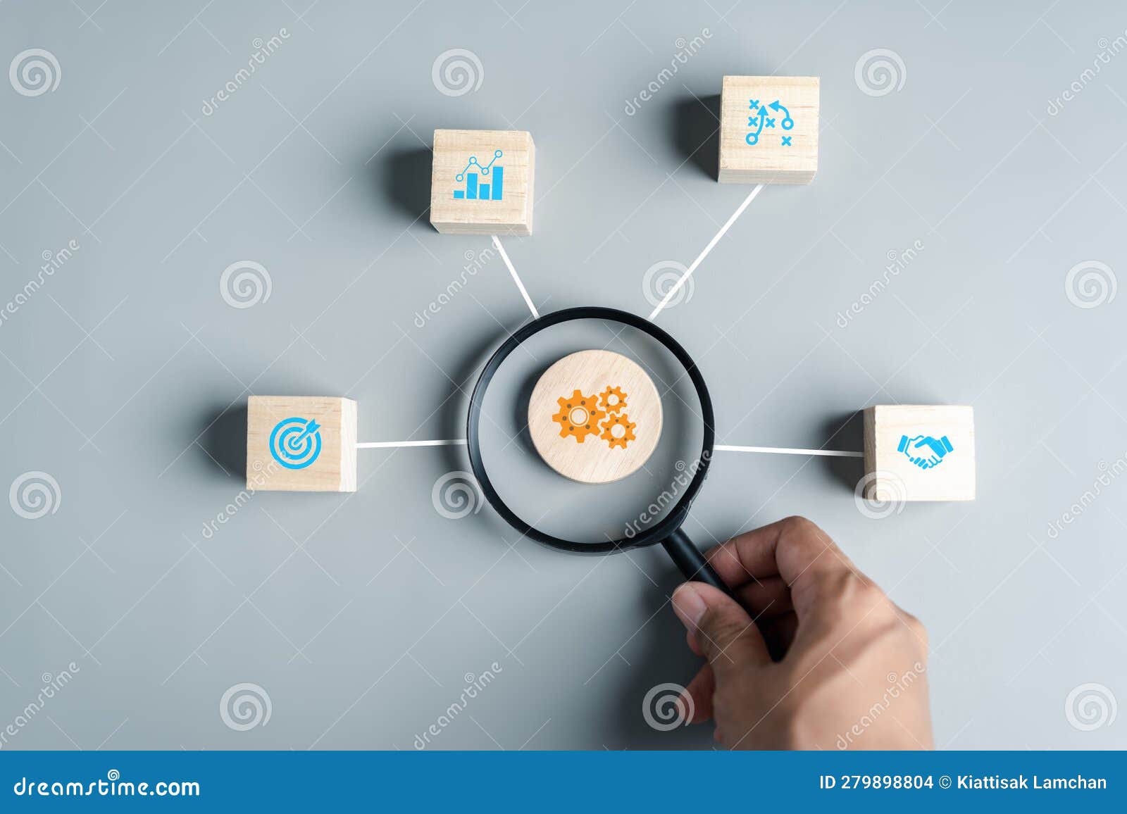 Magnifier Focus To Management Develop Setting Icon Which for Planning ...