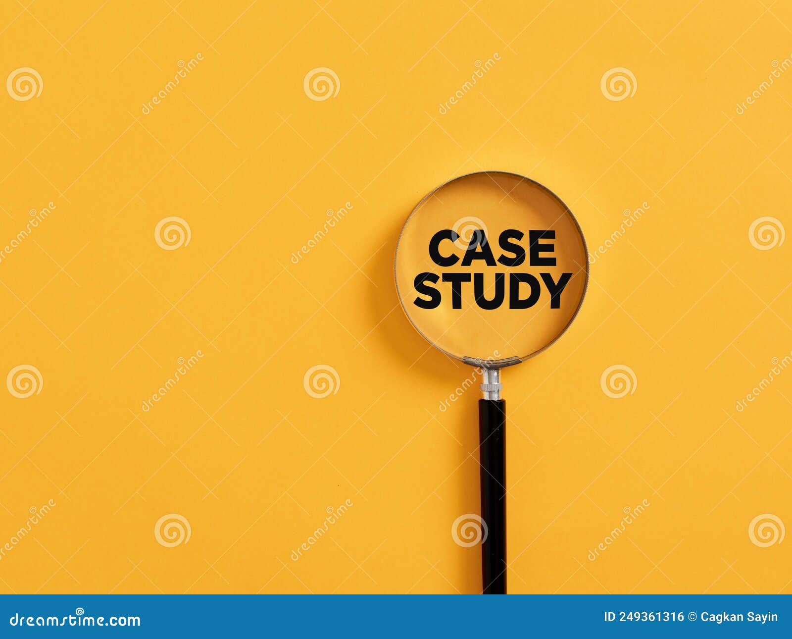 Magnifier Focuses on the Word Case Study. Education Concept Stock Photo ...