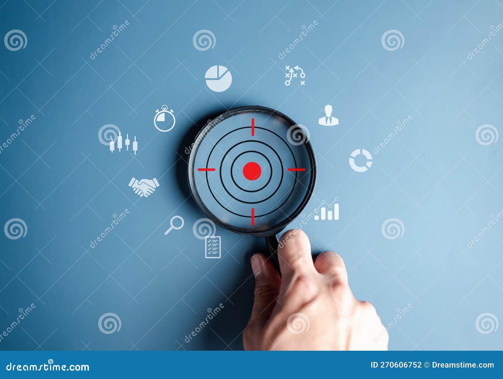 Magnifier Glass Focus To Target Icon Which for Planning Development ...