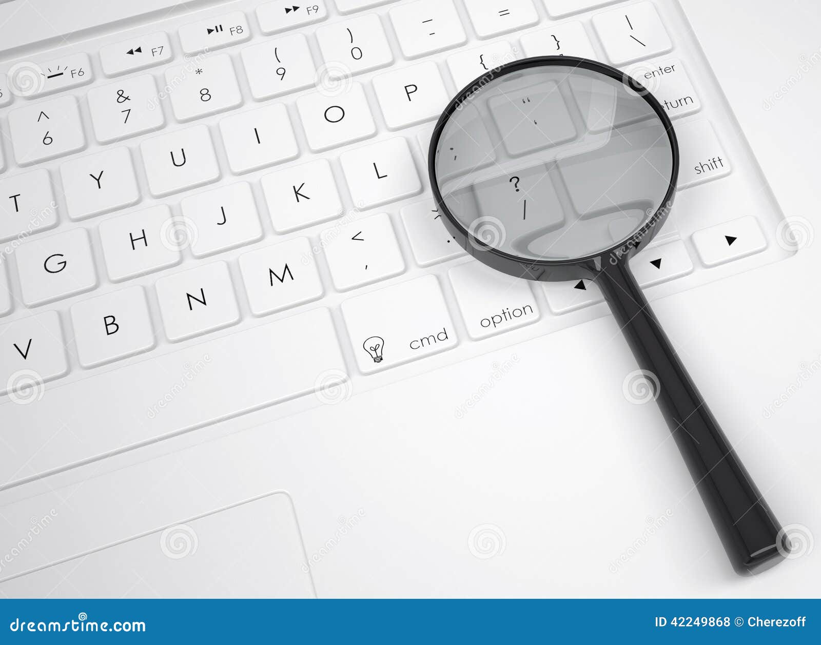 Magnifier Glass on the Keyboard Stock Photo - Image of magnify ...