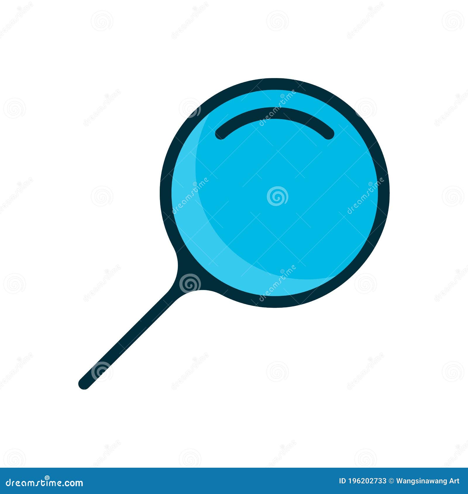 Magnifier Glass Symbol Blue Icon Vector Illustration Isolated on White ...