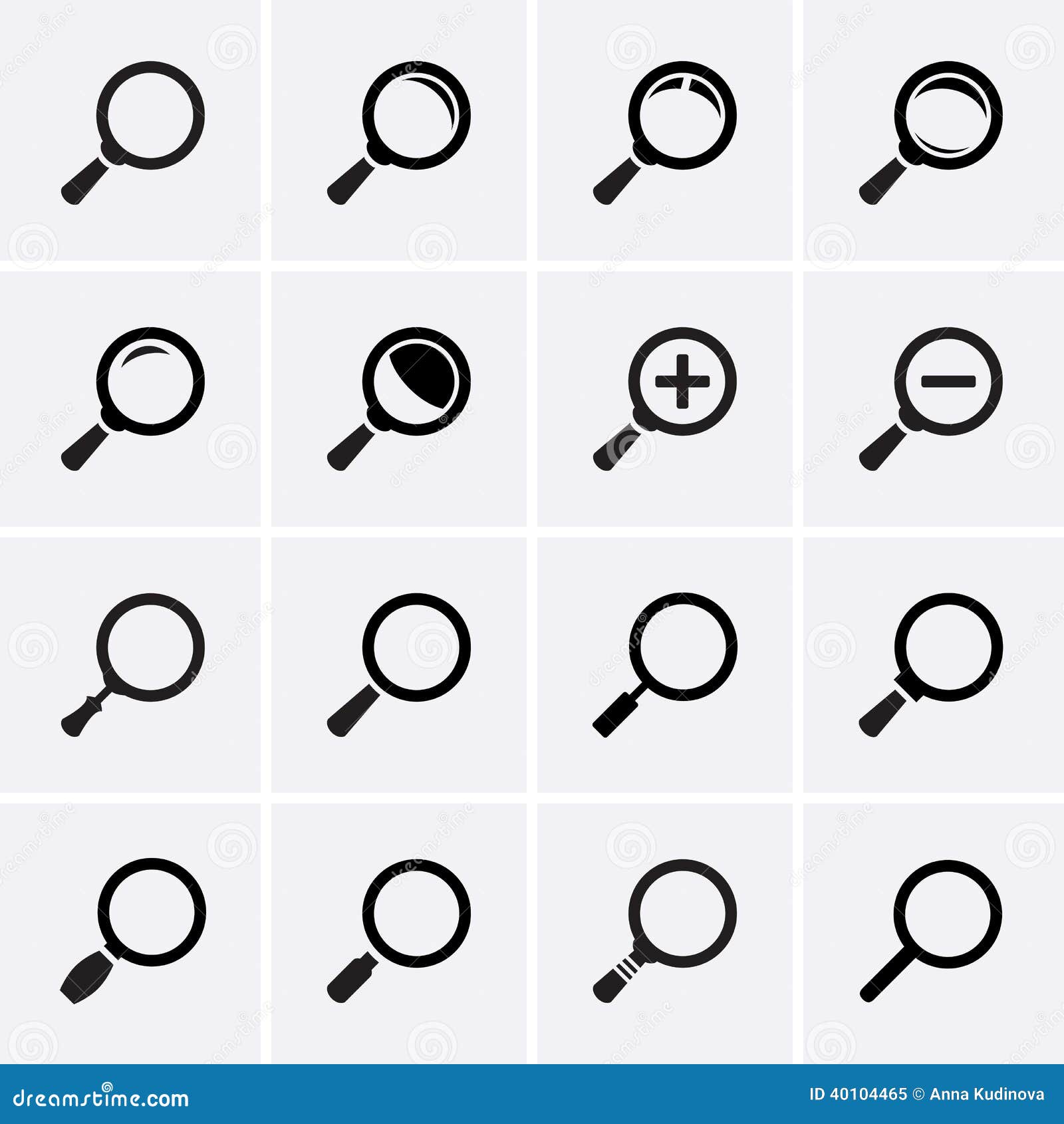 Magnifier Glass and Zoom Icons. Stock Vector - Illustration of search ...