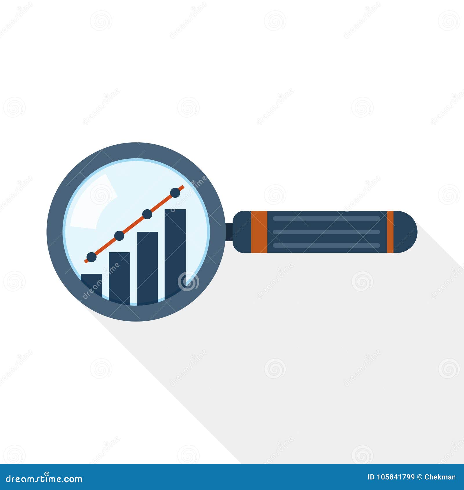 Magnifier and Graph Icon. Vector Illustration. Stock Illustration ... Magnifier and Graph Icon. Vector Illustration. Stock Illustration ...