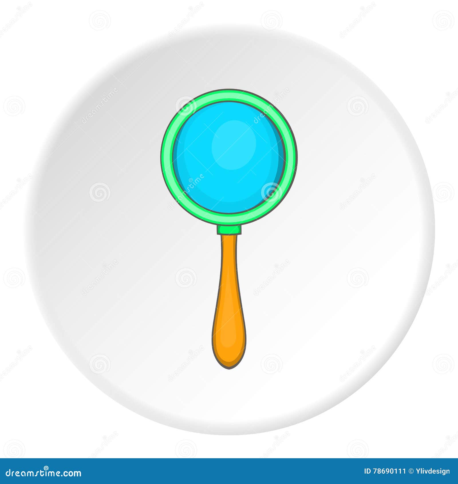Magnifier Icon, Cartoon Style Stock Vector - Illustration of material ...
