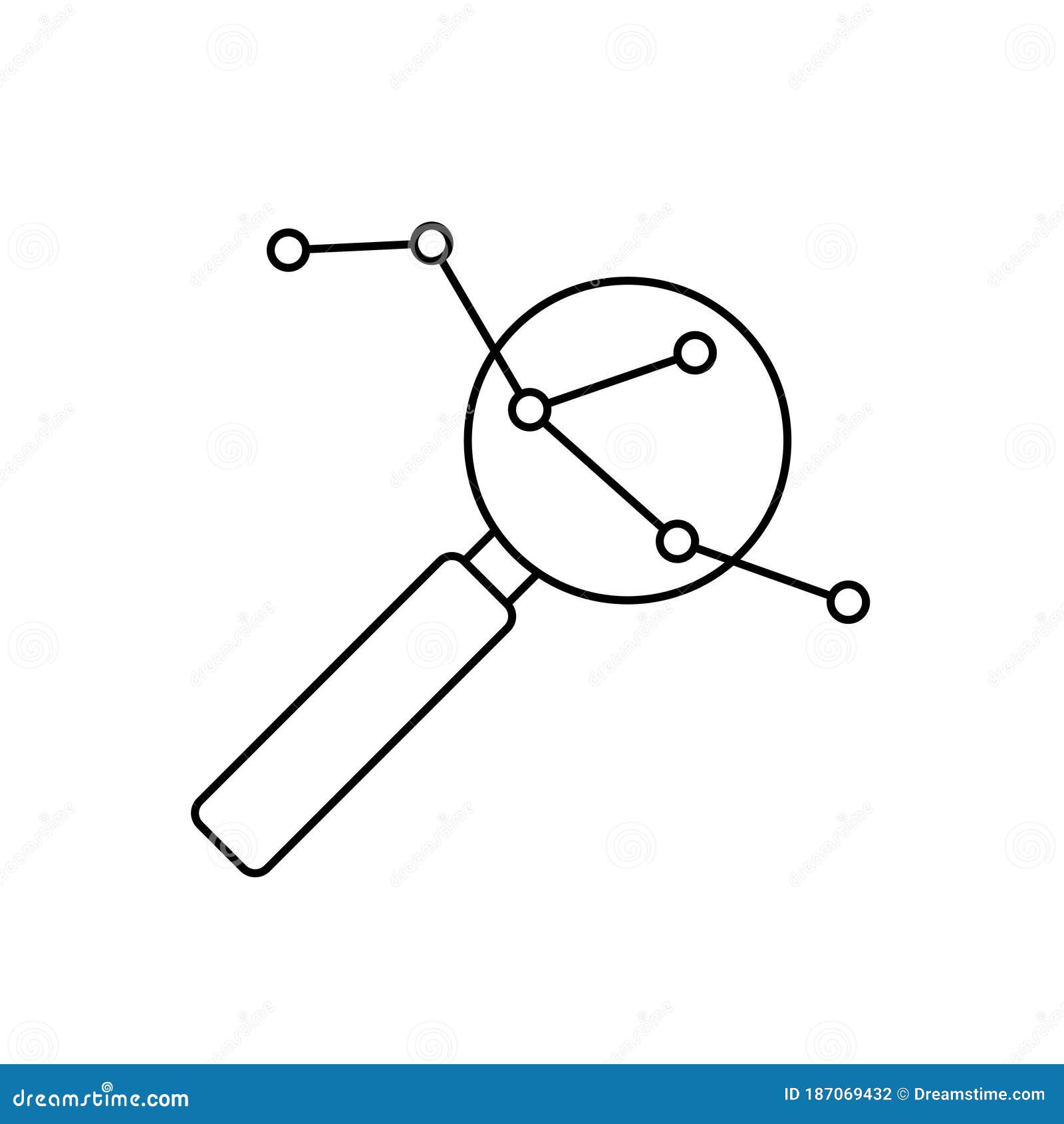 Magnifier With Enlarged Square Shapes Background Vector Illustration ...