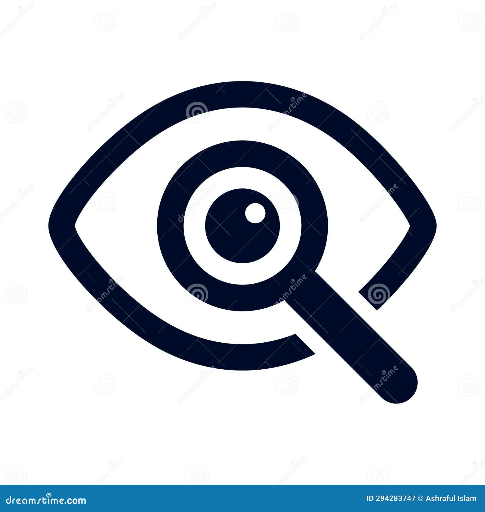 Magnifier Icon with Eyeball Outline Icon, Searcing Icon Design Elements ...