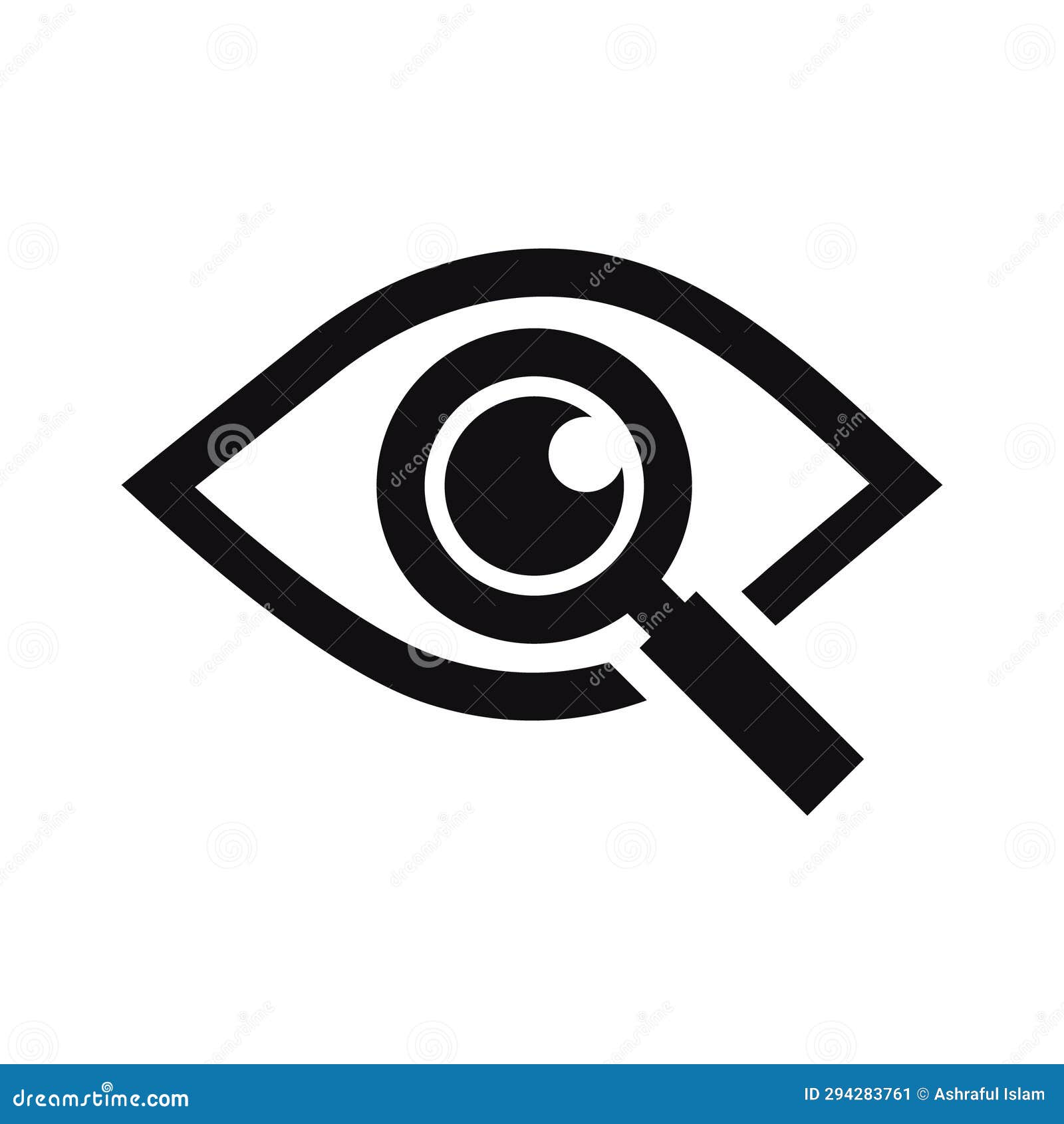 Magnifier Icon with Eyeball Outline Icon, Searcing Icon Design Elements ...