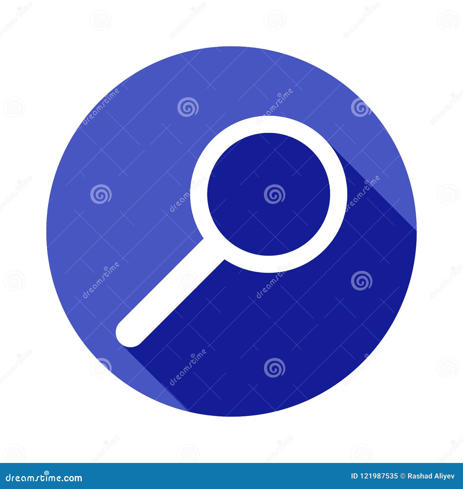 Magnifier Icon in Flat Long Shadow Style Stock Illustration ...