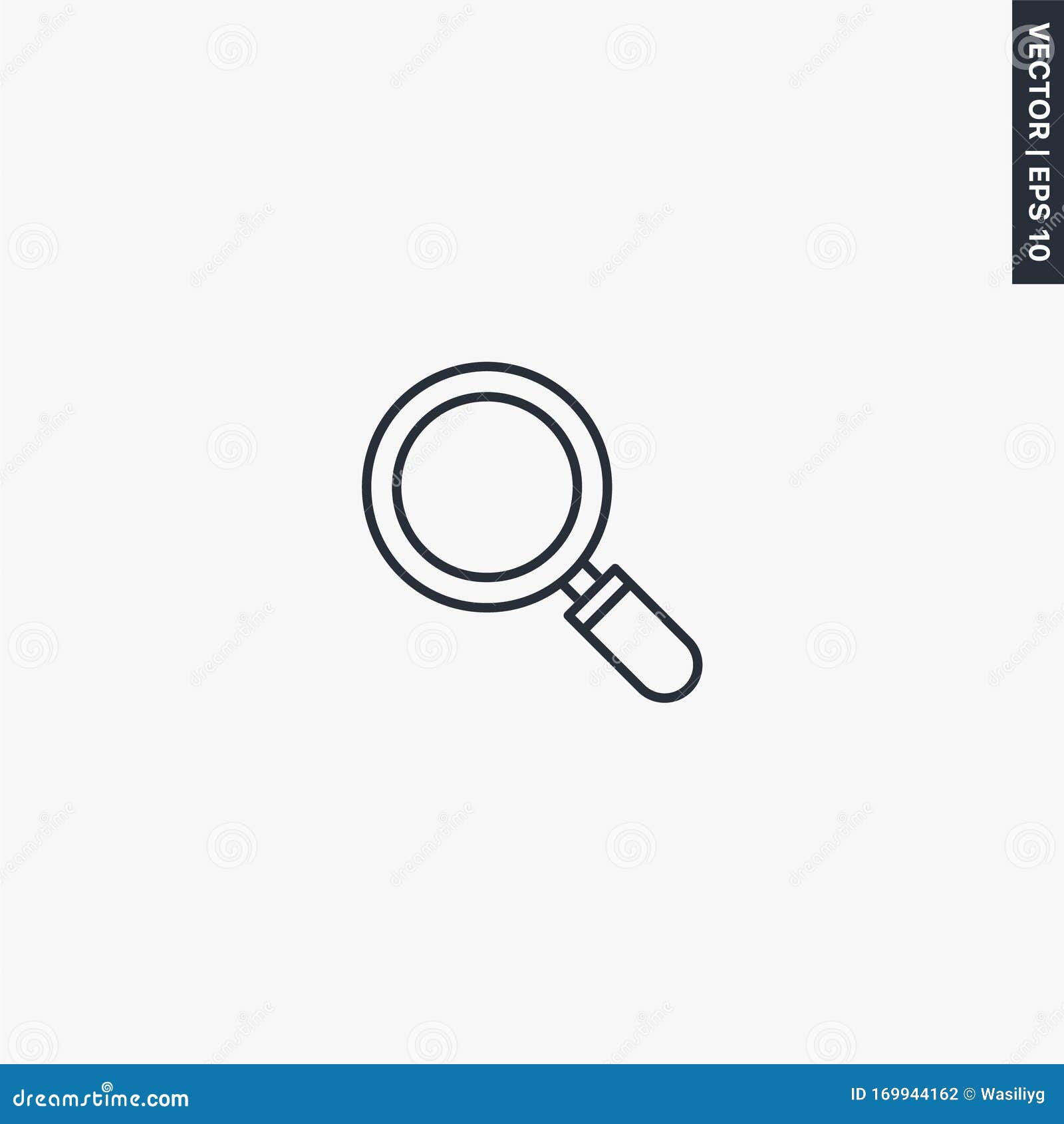 Magnifier Icon, Linear Style Sign for Mobile Concept and Web Design ...