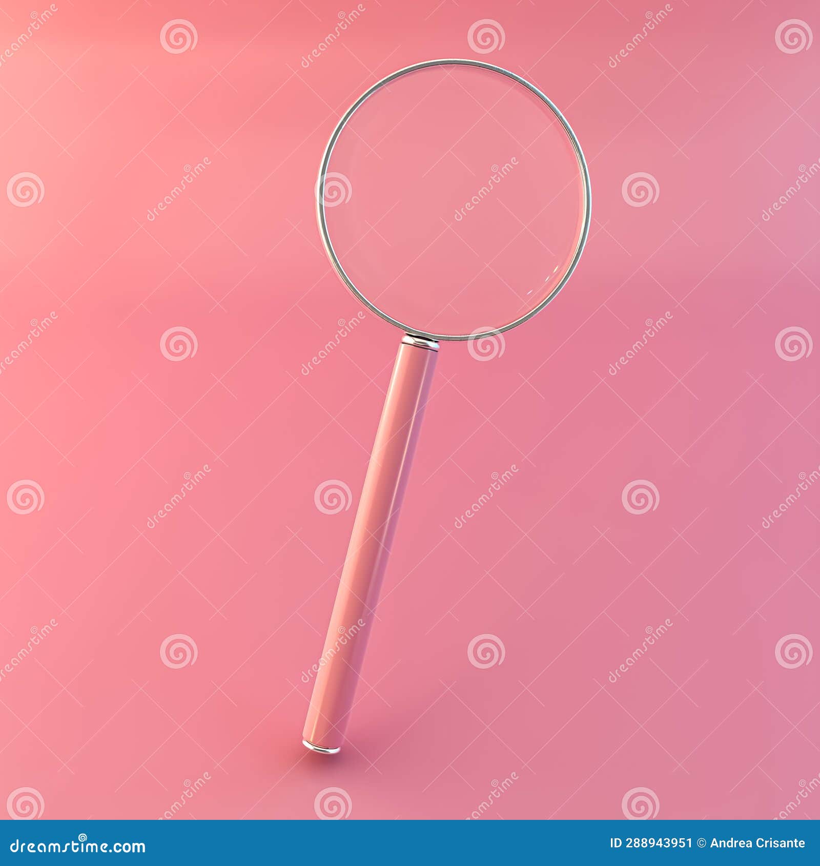 Magnifier Isolated on Pink Background Stock Illustration - Illustration ...
