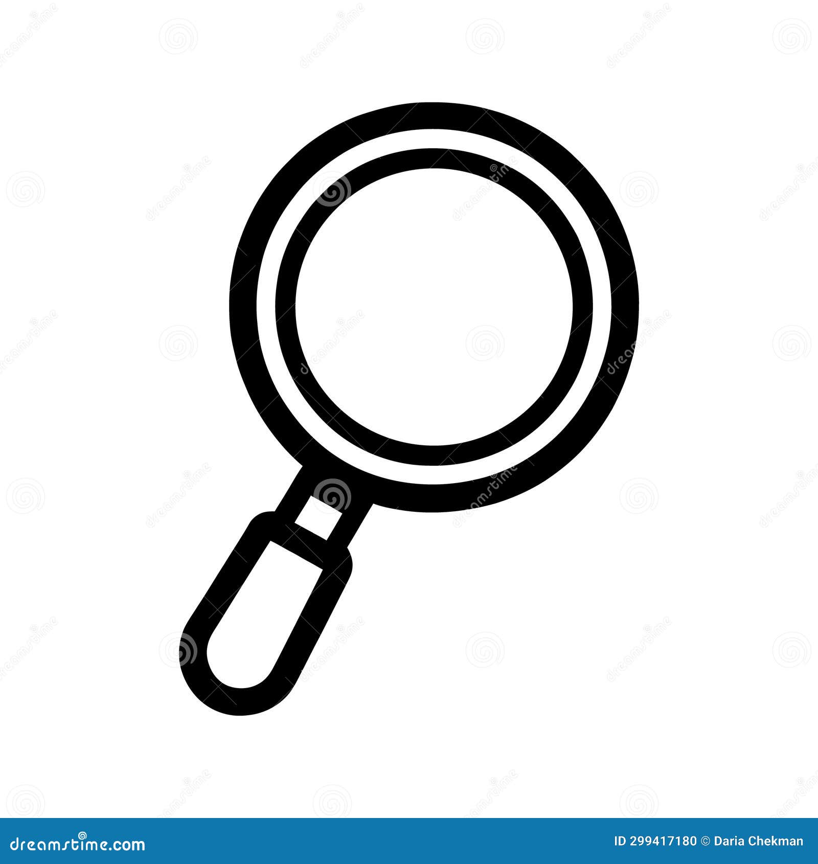 Magnifier Lens Icon in Flat Linear Style Isolated Stock Illustration ...