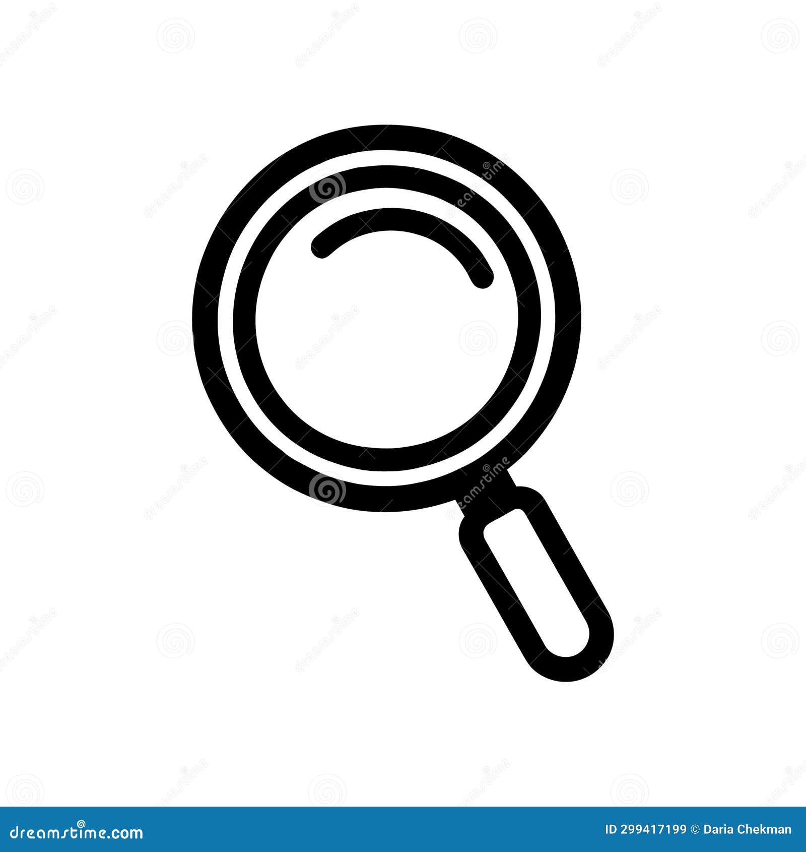 Magnifier Lens Icon in Flat Linear Style Isolated Stock Illustration ...