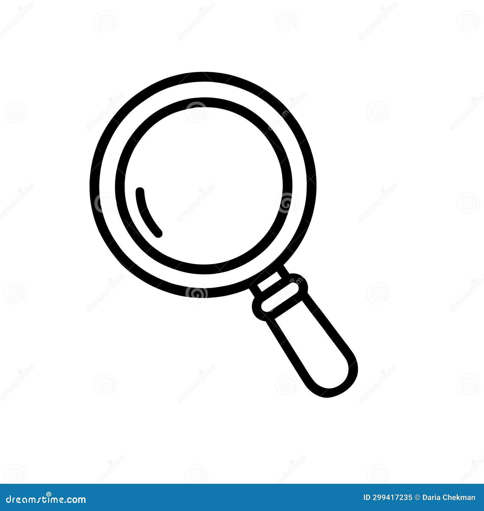 Magnifier Lens Icon in Flat Linear Style Isolated Stock Illustration ...