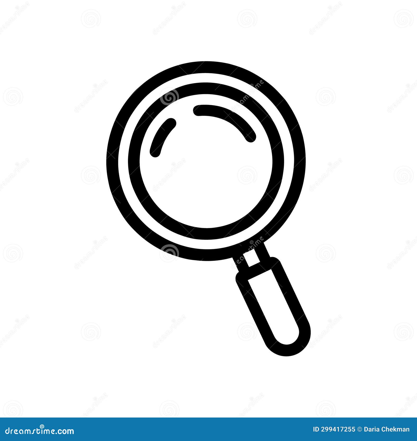 Magnifier Lens Icon in Flat Linear Style Isolated Stock Illustration ...