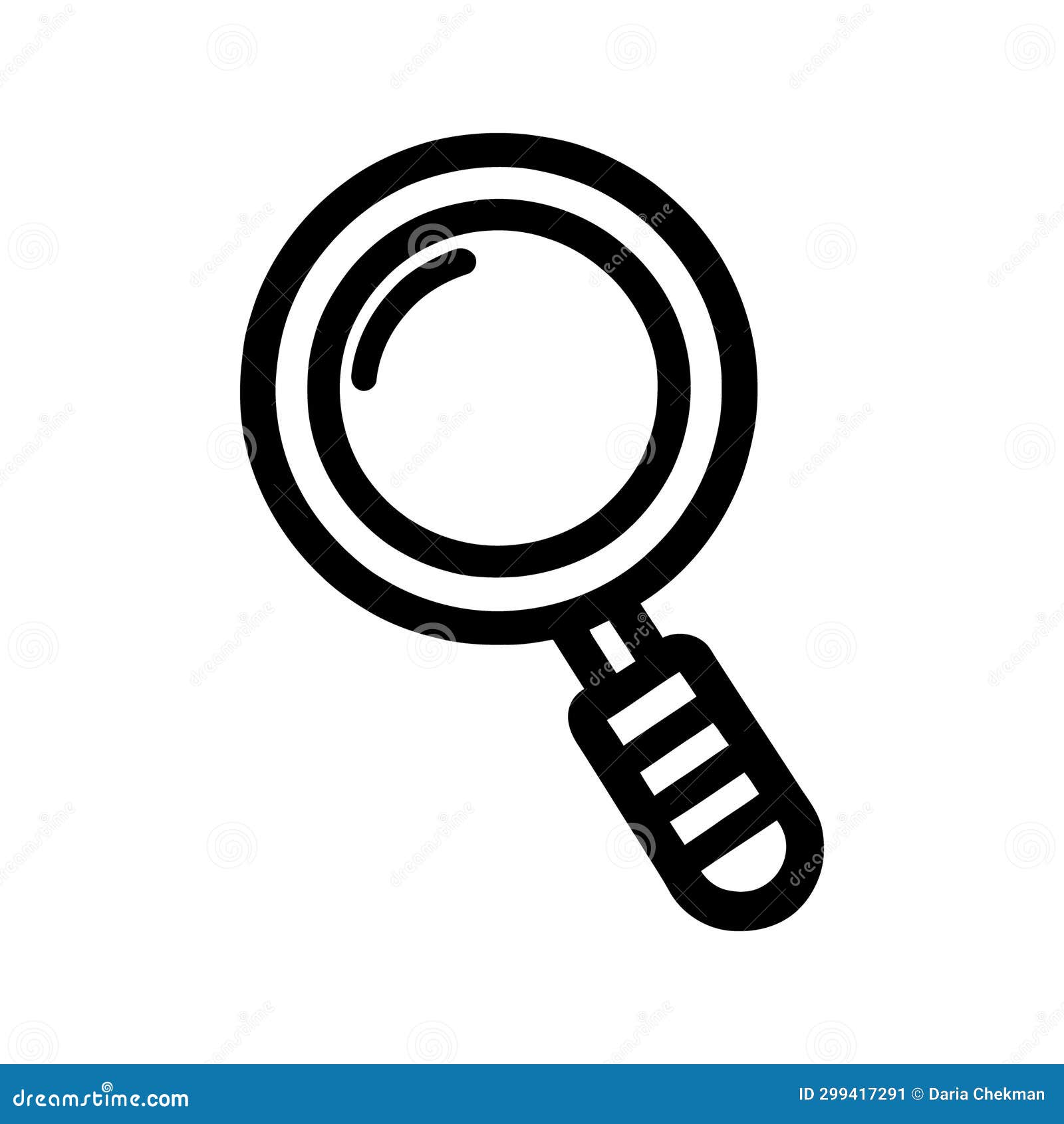 Magnifier Lens Icon in Flat Linear Style Isolated Stock Illustration ...
