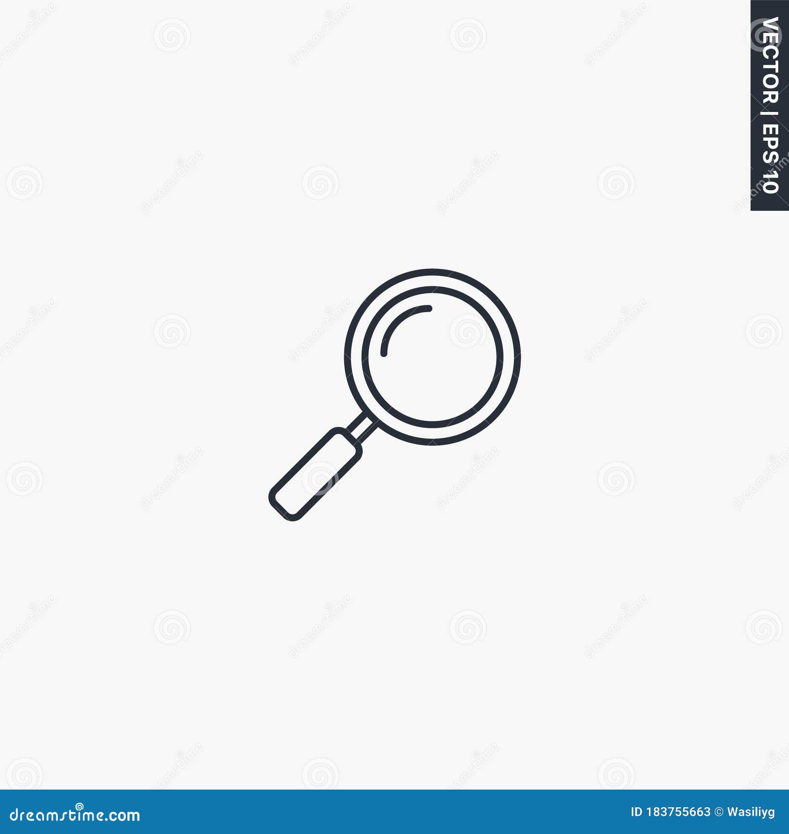 Magnifier, Linear Style Sign for Mobile Concept and Web Design Stock ...