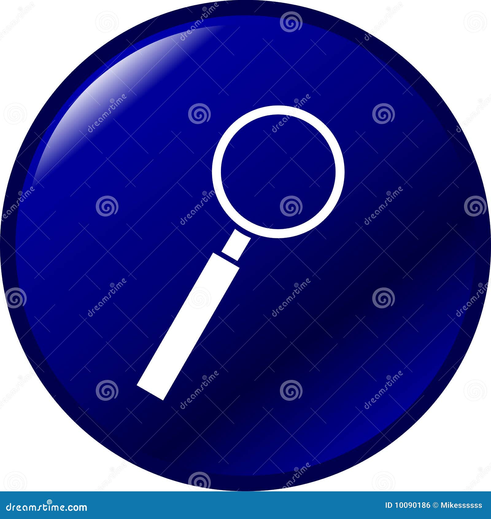 Magnifier Look or Search Vector Blue Button Stock Vector - Illustration ...