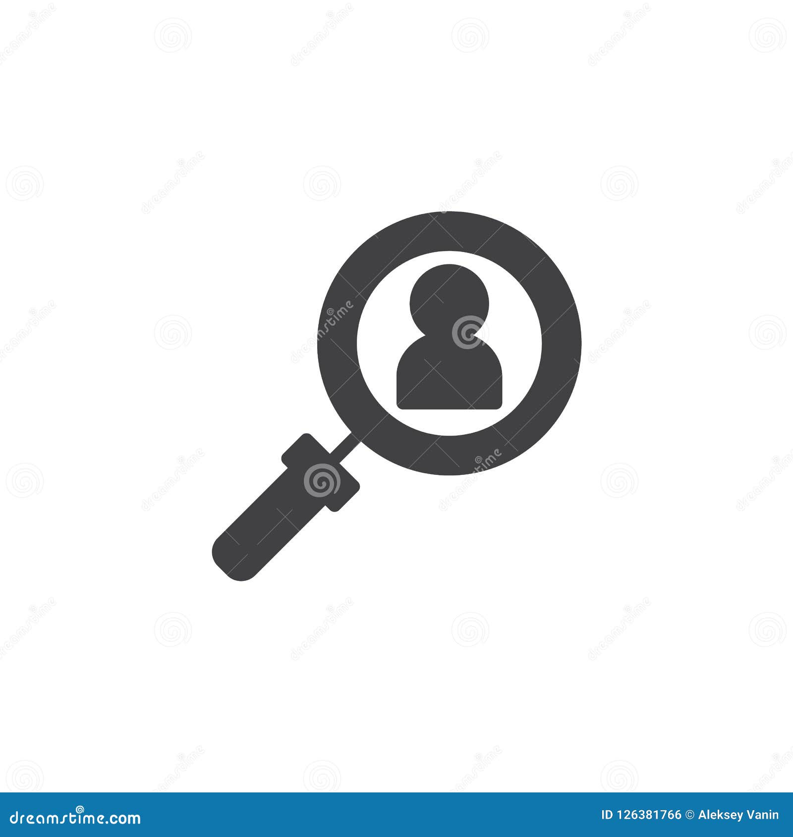 Magnifier with a Man Vector Icon Stock Vector - Illustration of look ...