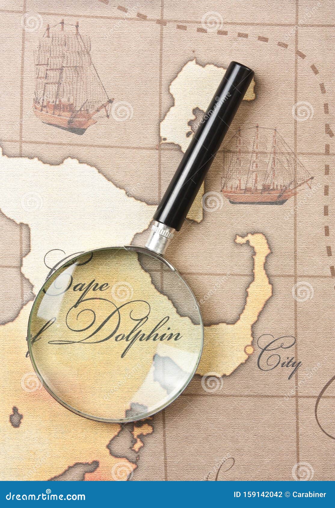 Magnifier on map stock photo. Image of discovery, destinations - 159142042