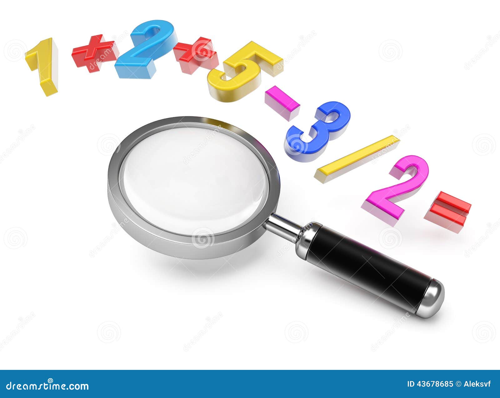 Magnifier and Mathematical Formula Stock Illustration - Illustration of ...