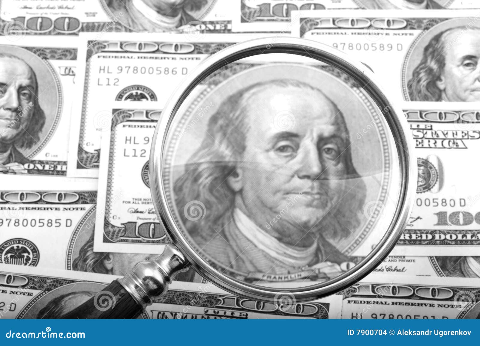 Magnifier with Money Closeup Stock Photo - Image of metal, glass: 7900704