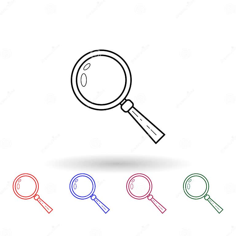 Magnifier Multi Color Icon Simple Thin Line Outline Vector Of Navigation Icons For Ui And Ux