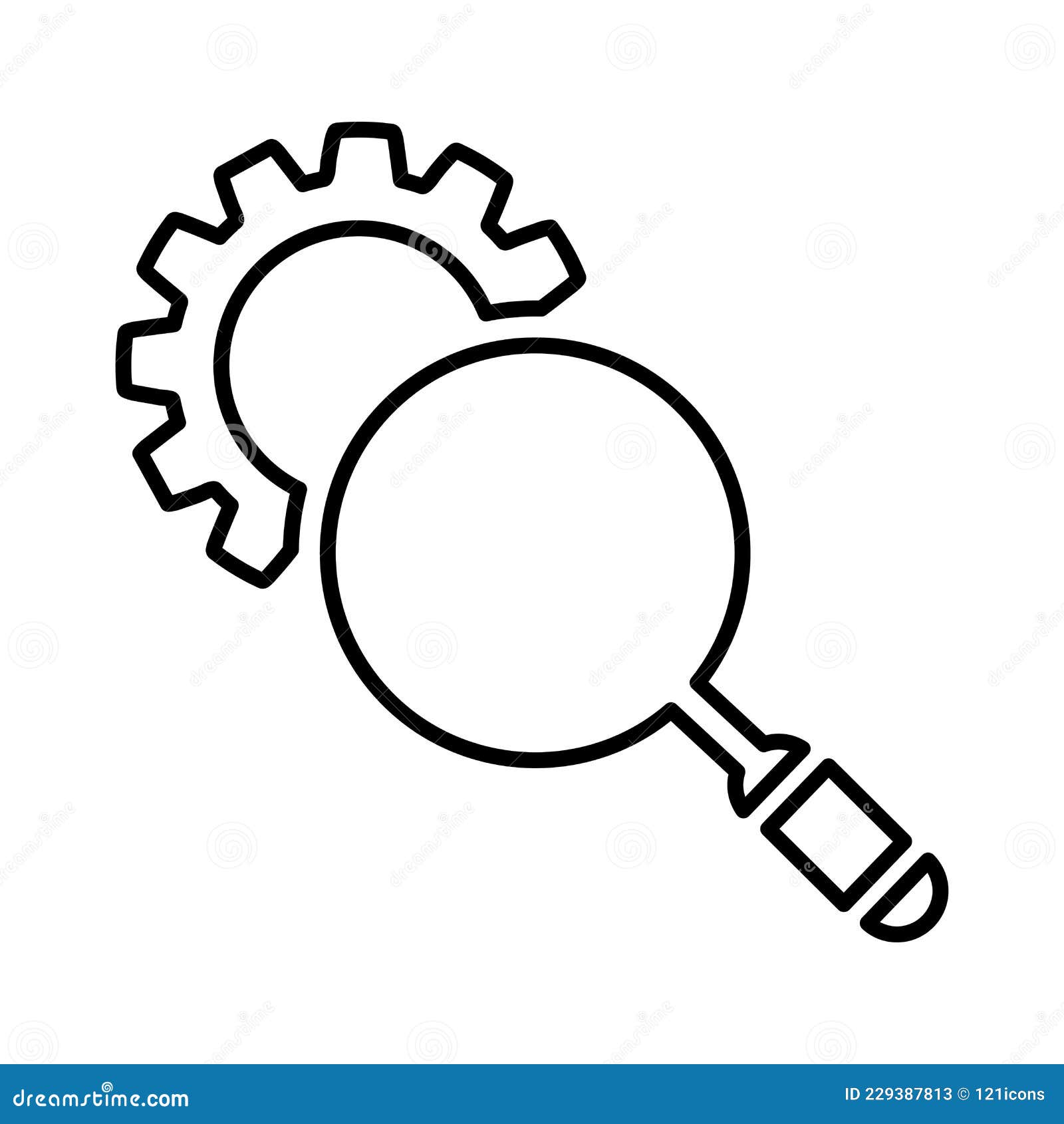 Magnifier, Optimization Line Icon. Outline Vector Stock Vector ...