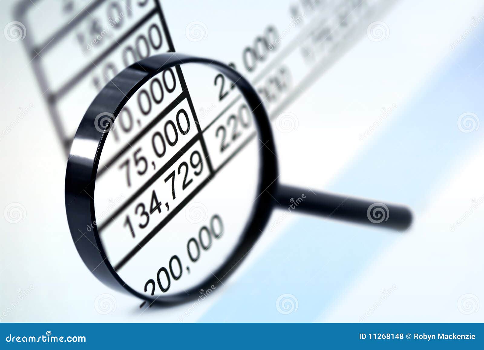 Magnifier over Figures stock photo. Image of auditing - 11268148