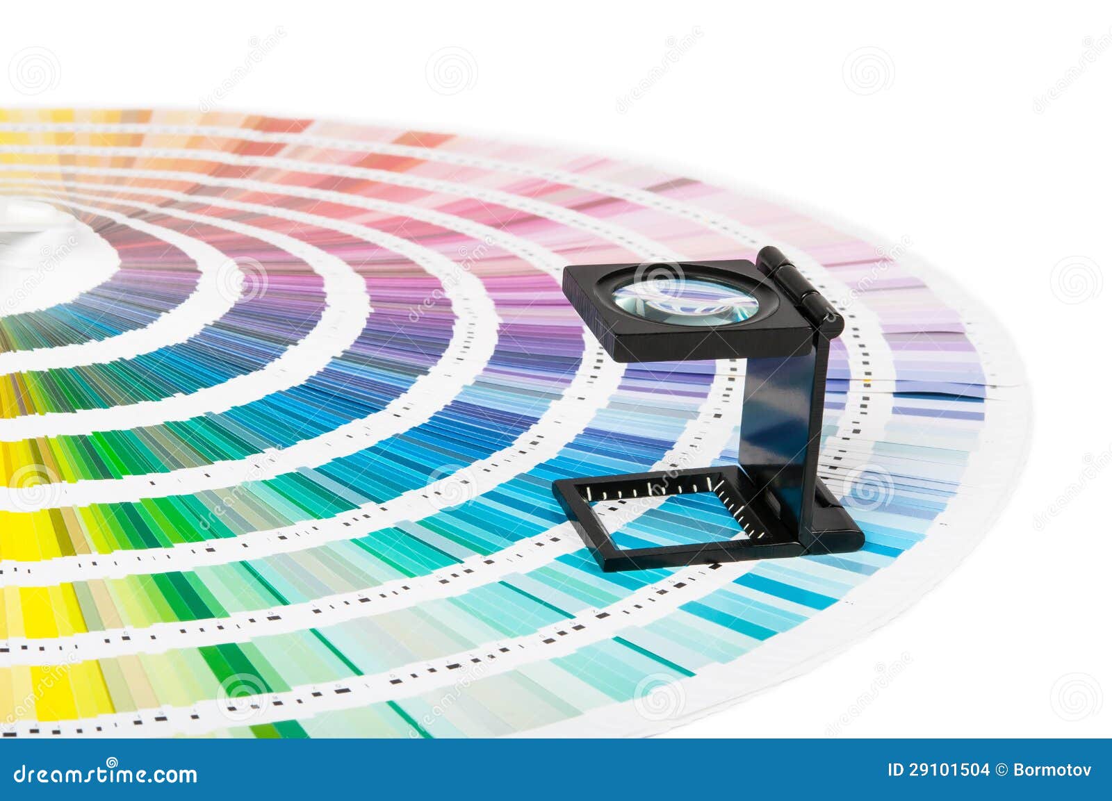 Magnifier and Pantone Guide Editorial Stock Image - Image of measure ...