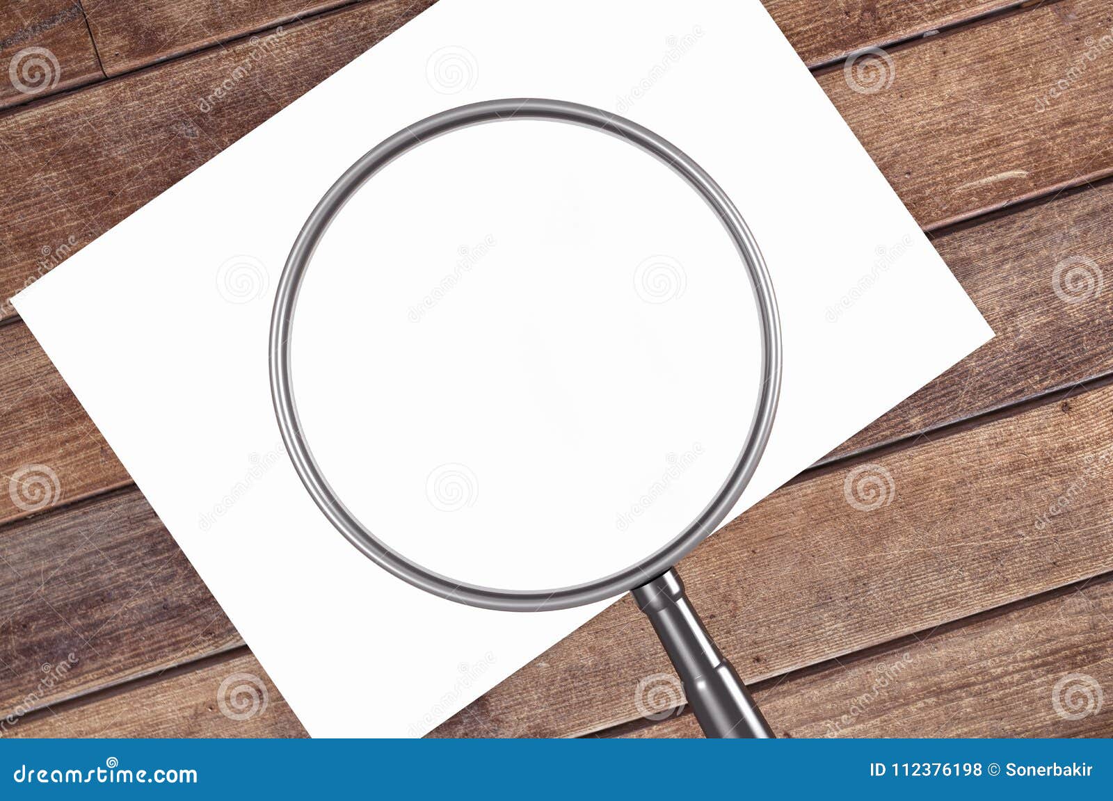 Magnifier and Paper Sheet with Space for Your Text,3d Rendering Stock ...