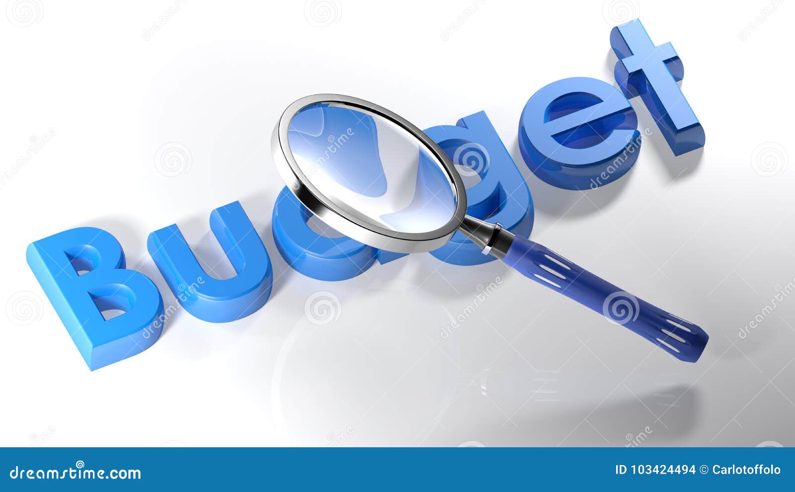 Magnifier on Budget - 3D Rendering Stock Illustration - Illustration of ...