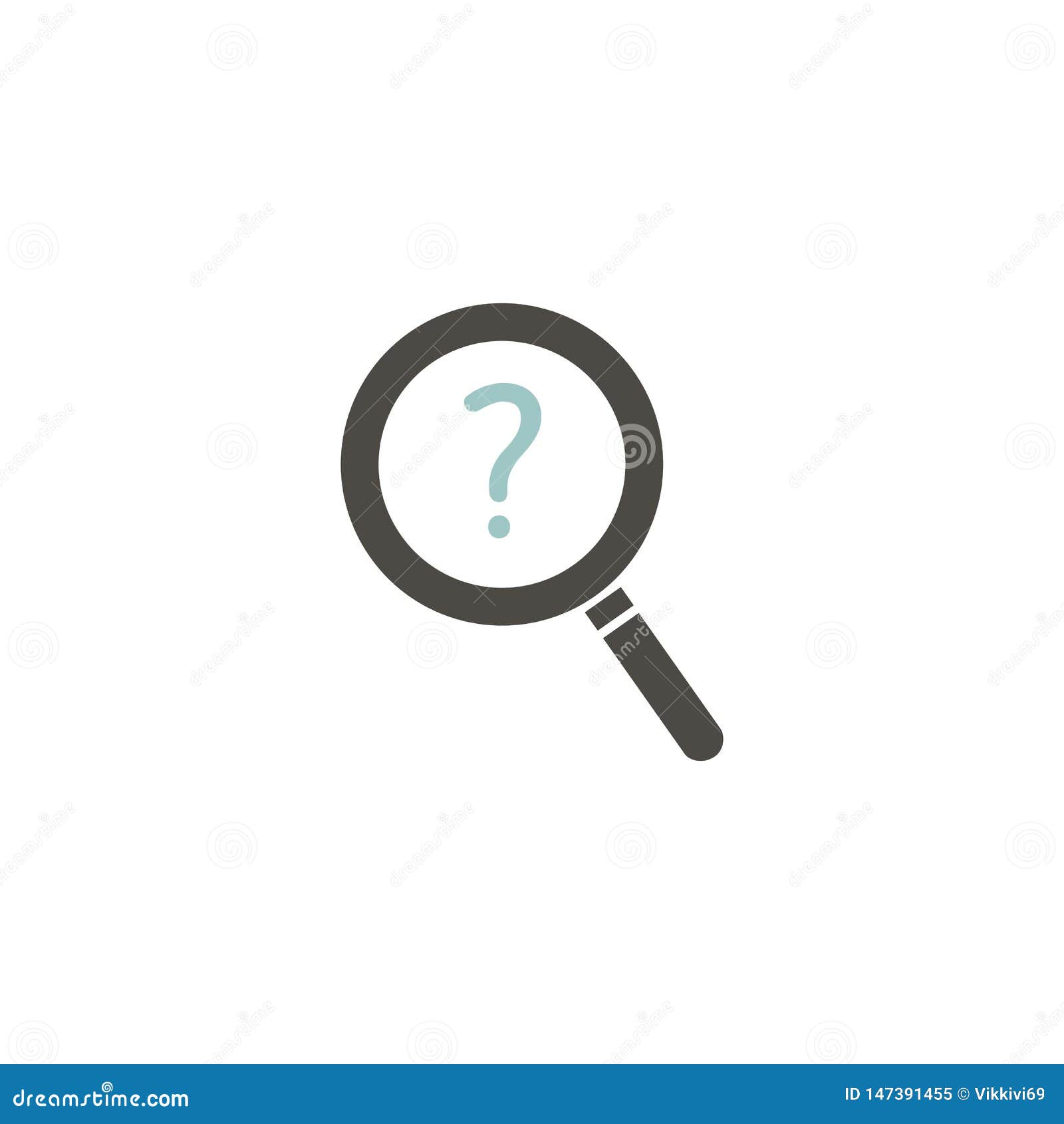 Magnifier with Question Mark. Vector Flat Icon Stock Illustration ...