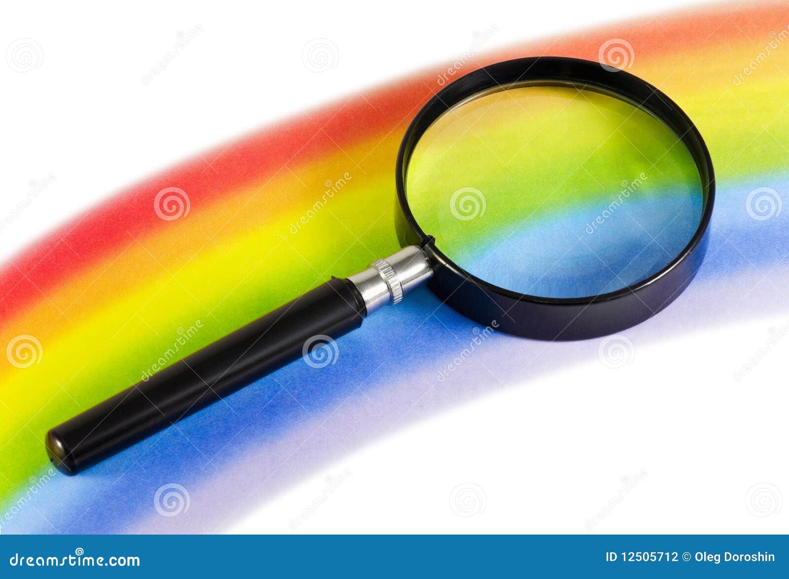 Magnifier on a rainbow stock photo. Image of abstract - 12505712
