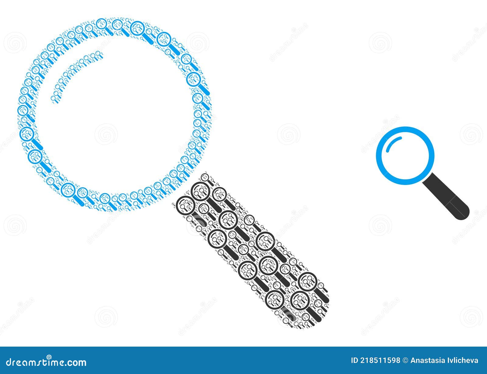 Magnifier Recursion Icon Composition Stock Vector - Illustration of ...