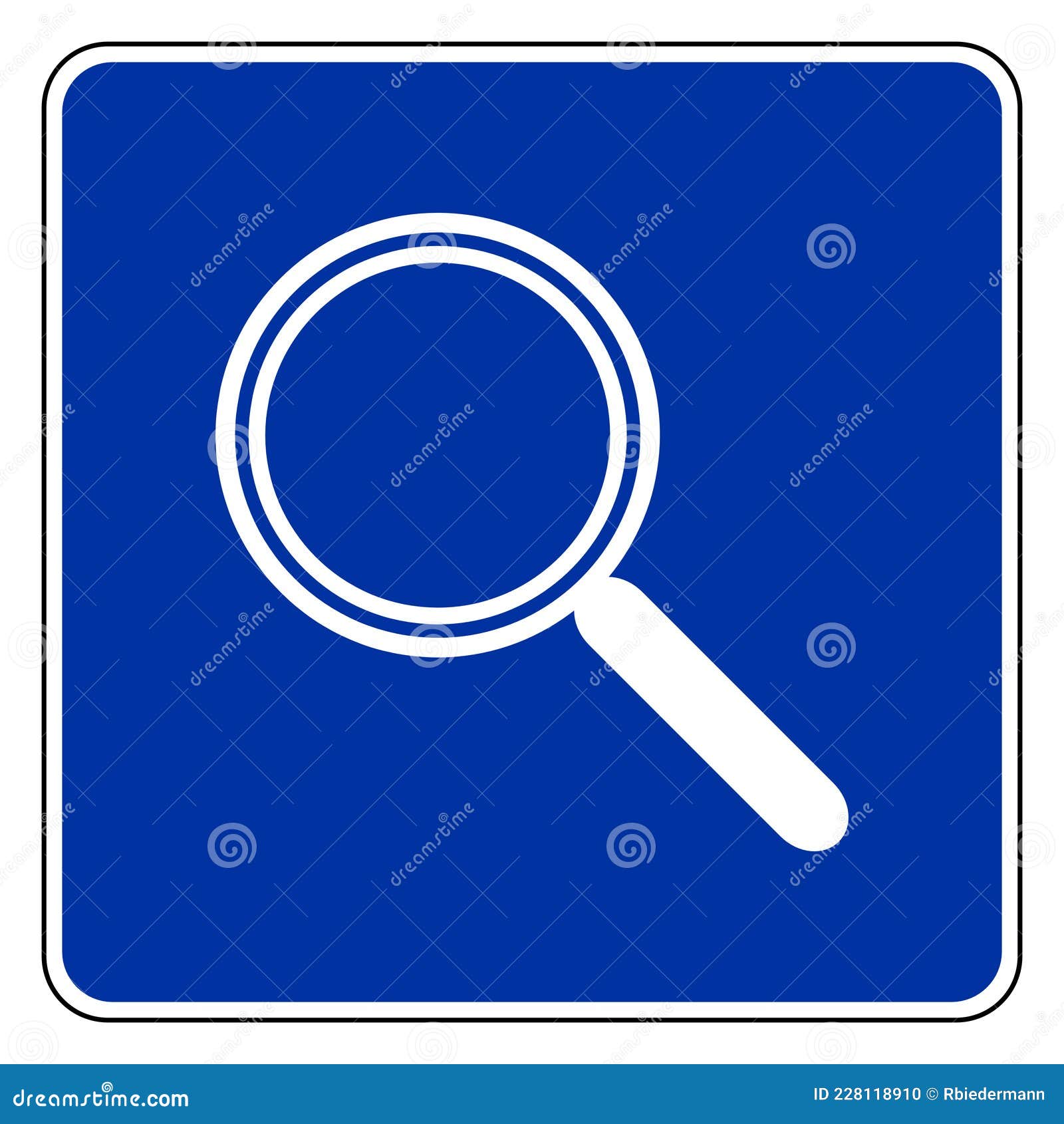 Magnifier and road sign stock vector. Illustration of zoom - 228118910