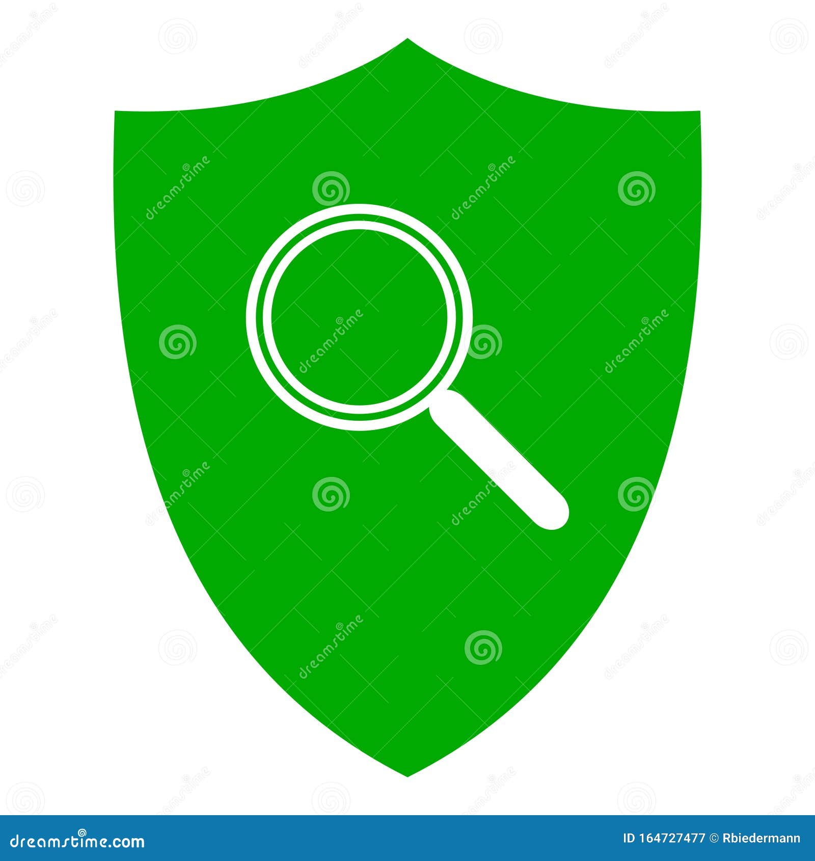 Magnifier and shield stock vector. Illustration of magnifier - 164727477