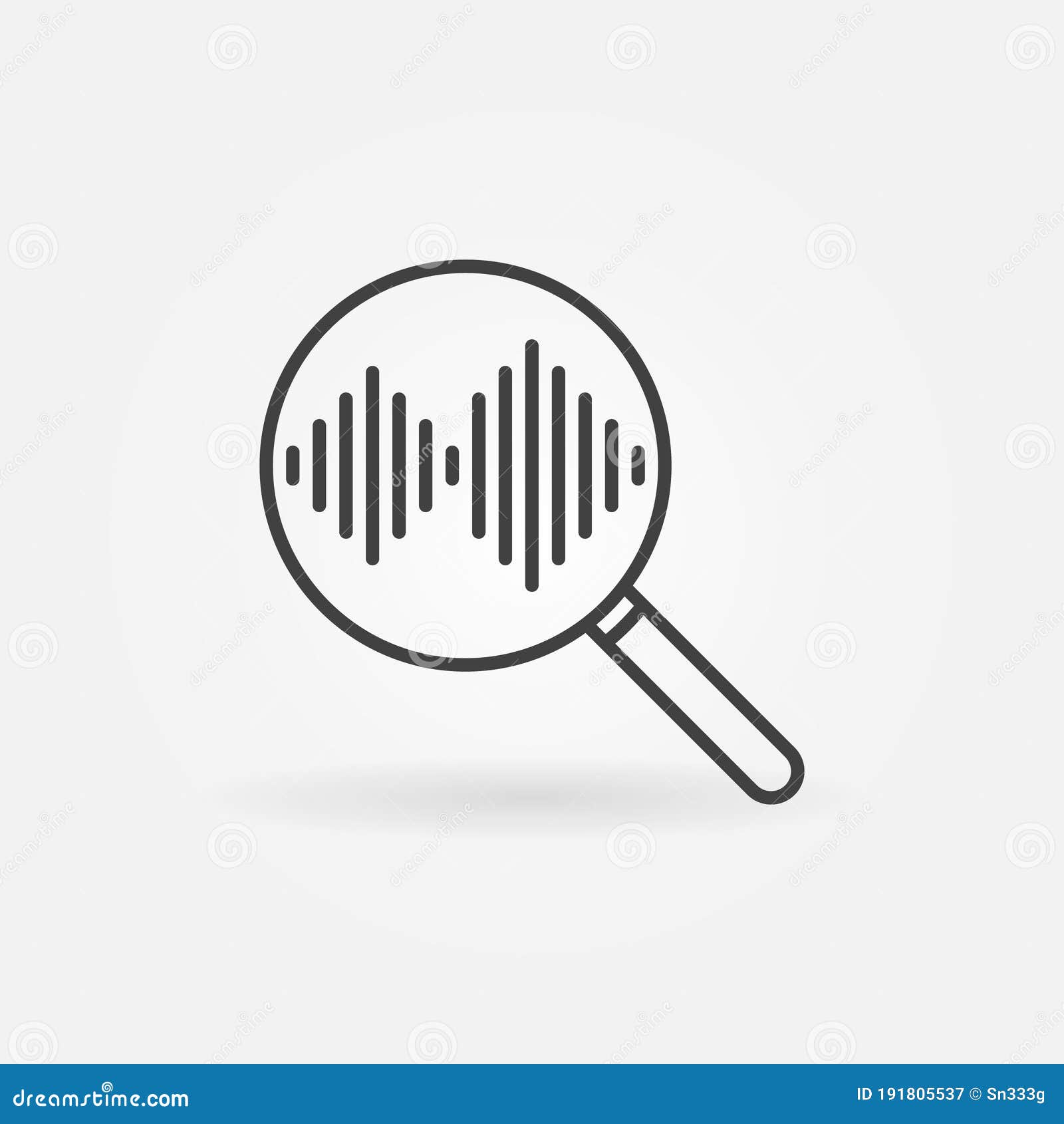 Magnifier with Sound Wave Vector Thin Line Concept Icon Stock Vector ...