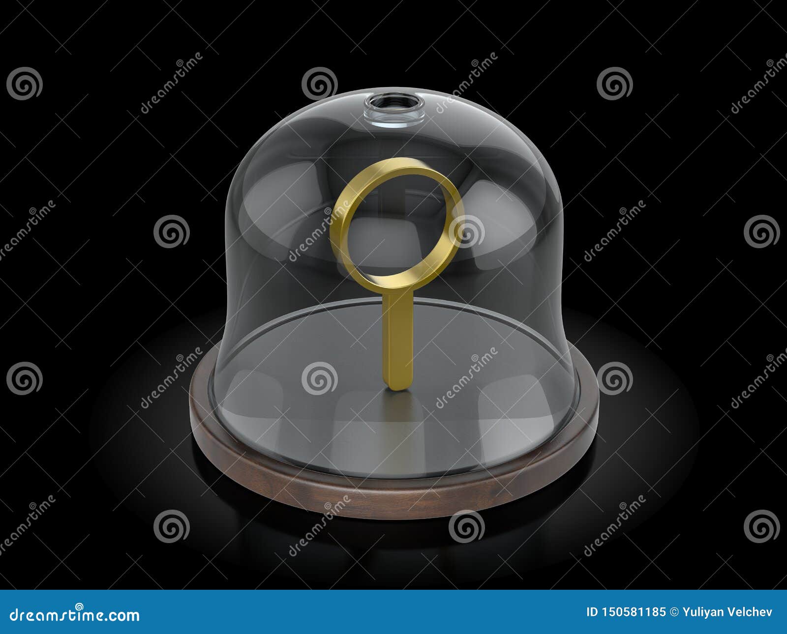 Magnifier Symbol Under the Dome Stock Illustration - Illustration of ...