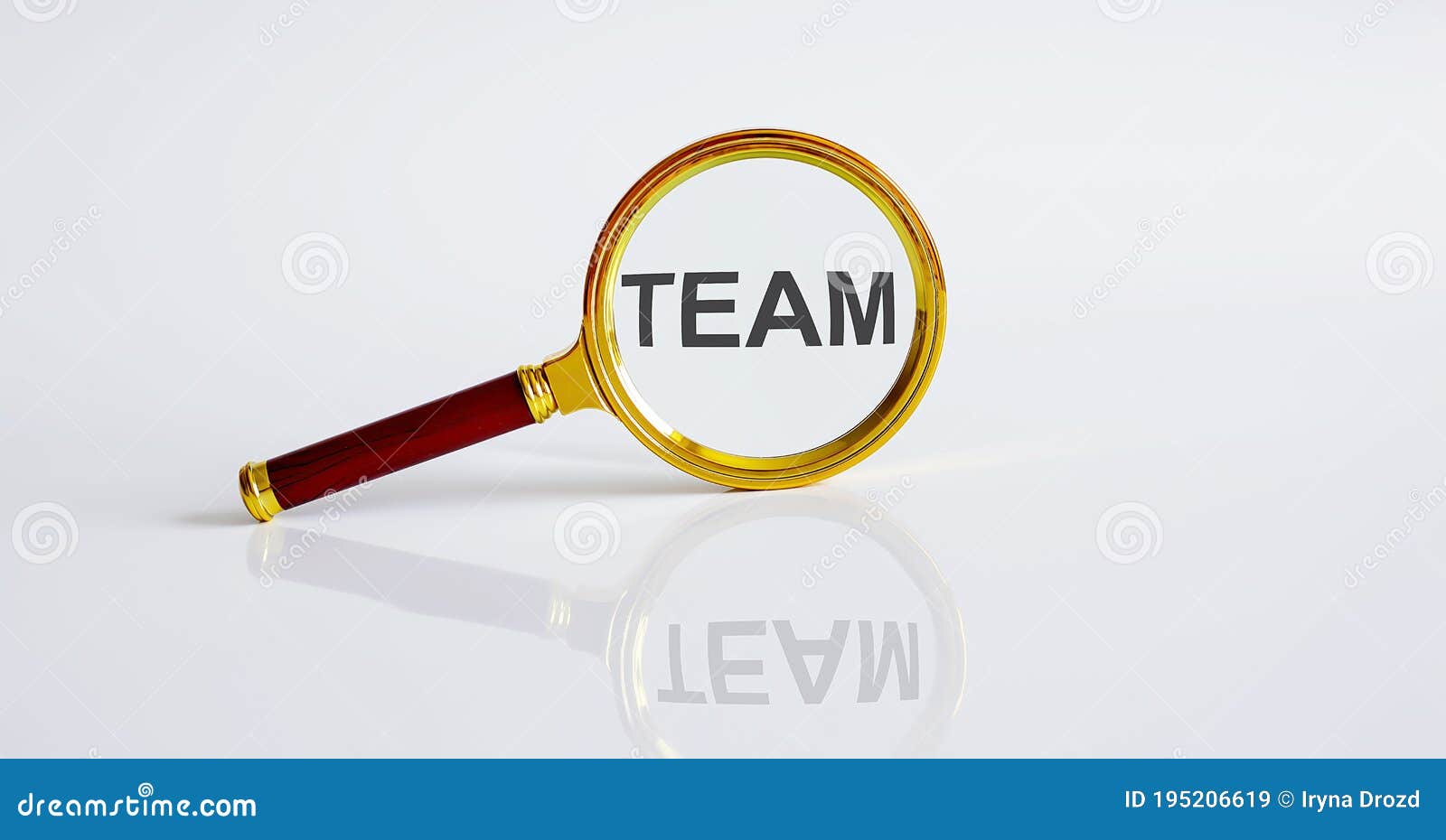 Magnifier with Text TEAM on White Background Stock Image - Image of ...